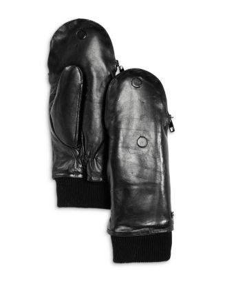 Echo Leather Zip Mittens | Bloomingdale's