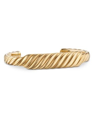 David Yurman Men's Sculpted Cable Contour Cuff Bracelet in 18K Yellow ...