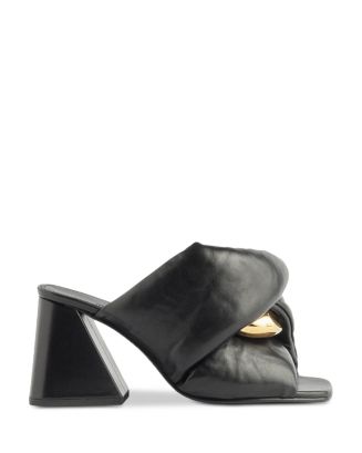 JW Anderson Women's Square Toe Chain Detail Twist High Heel Sandals ...