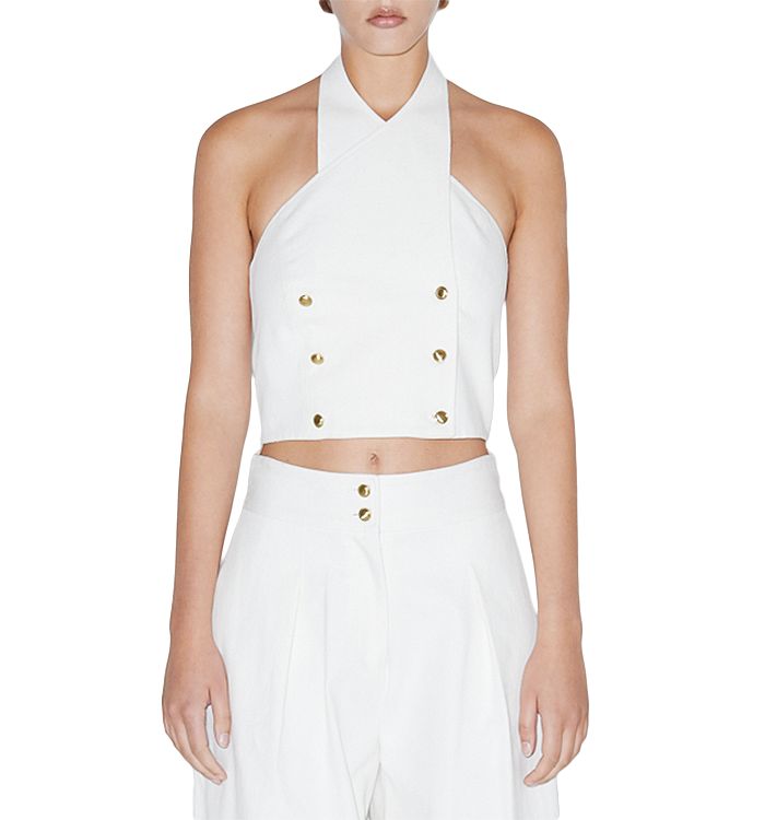 Rosetta Getty Button Detail Halter Top | Bloomingdale's