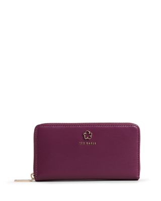 Ted Baker Jorjana Large Leather Flower Eyelet Zip Around Purse ...