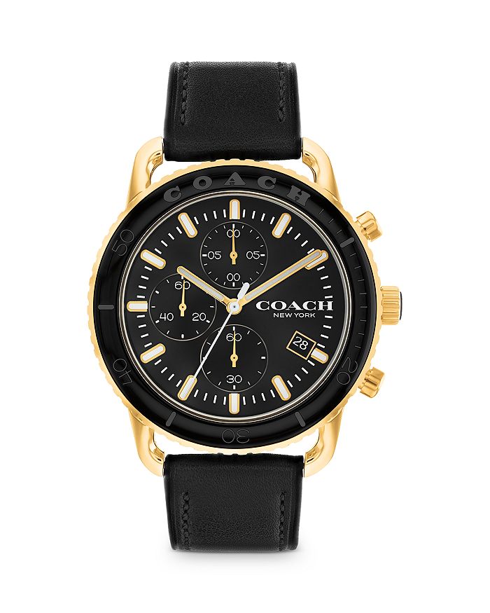 COACH Cruiser Leather Strap Chronograph, 44mm | Bloomingdale's