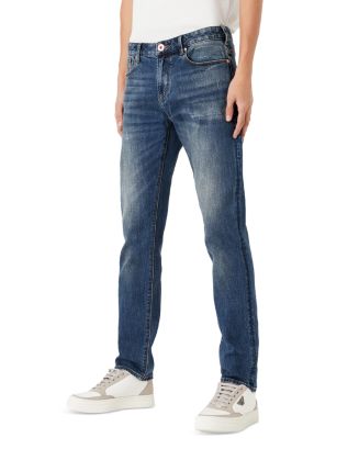 Emporio Armani Slim Fit Jeans in Solid Dark | Bloomingdale's