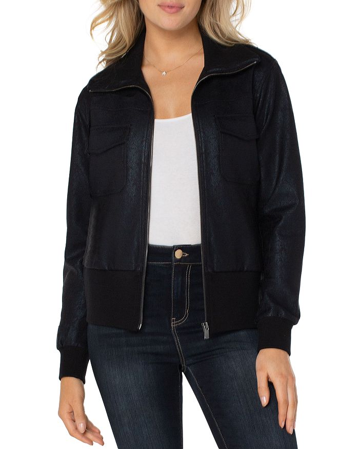 Liverpool Los Angeles Faux Leather Bomber Jacket | Bloomingdale's