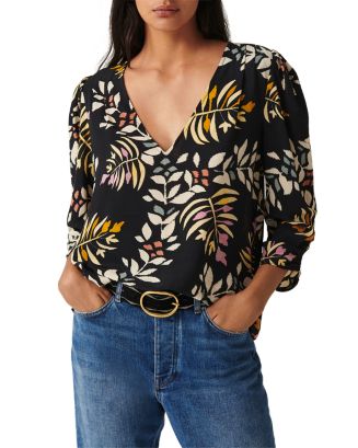 ba&sh Cross Printed Top | Bloomingdale's