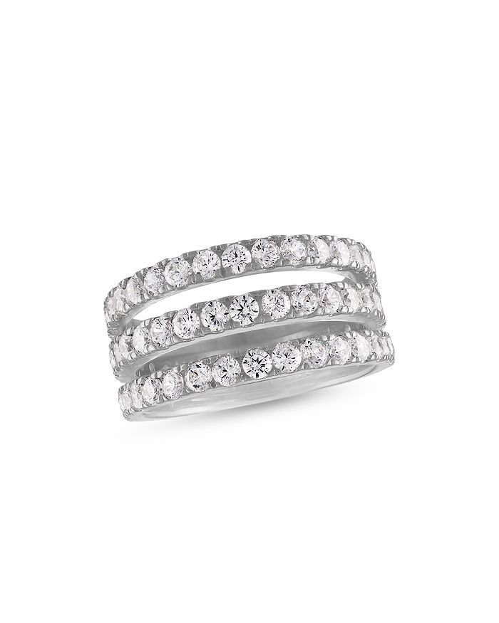 Bloomingdale's Diamond Triple Row Ring in 14K White Gold, 2.0 ct. t.w ...