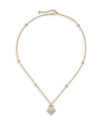 Gucci 18K Yellow Gold Flora GG Diamond Flower Pendant Necklace, 15 ...