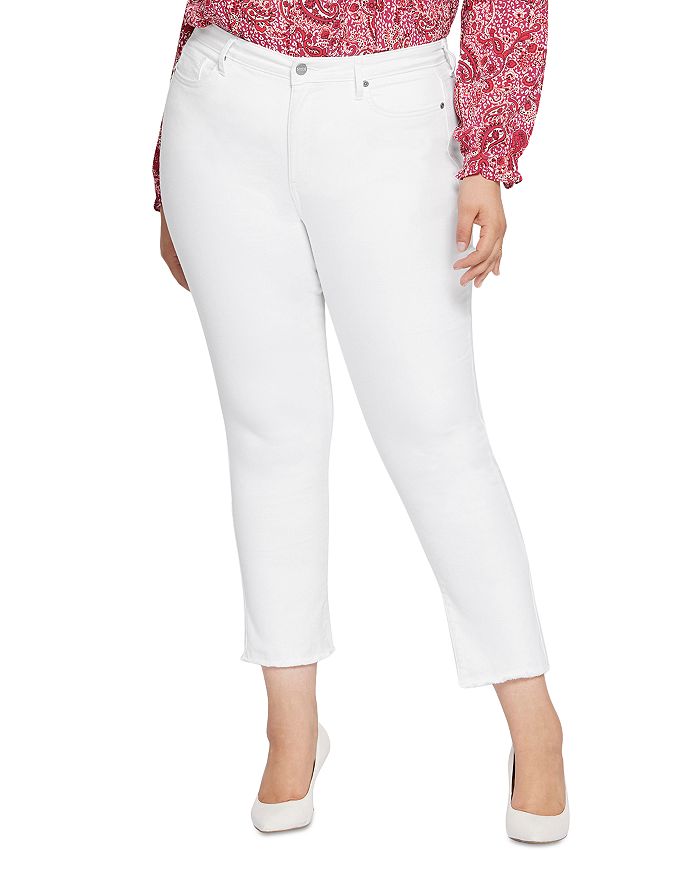 NYDJ Plus Sheri High Rise Slim Ankle Jeans in Optic White | Bloomingdale's
