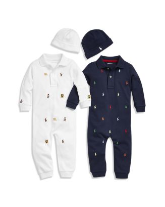 Ralph Lauren Boys' Cotton Embroidered Coveralls & Beanie - Baby ...