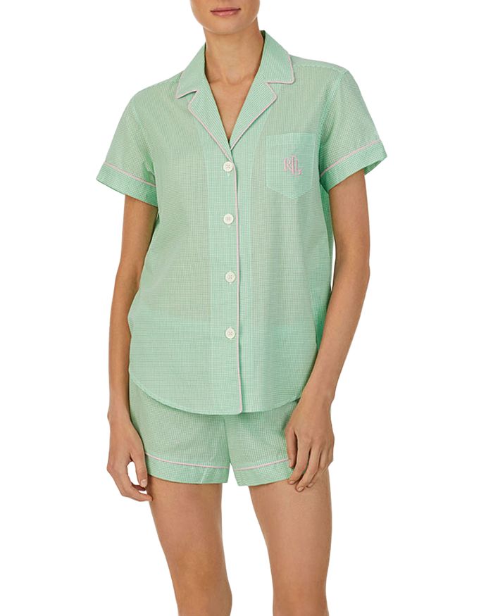 Ralph Lauren Short Sleeve Notch Collar Boxer Pajamas Set | Bloomingdale's
