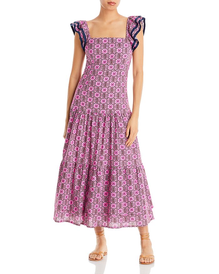 RHODE Pippa Printed Cotton Midi Dress | Bloomingdale's