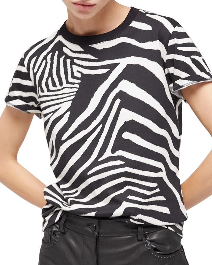 The Kooples Cotton Zebra Print Tee | Bloomingdale's