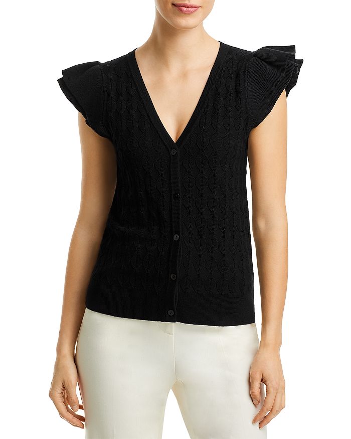 T Tahari Flutter Sleeve Sweater | Bloomingdale's