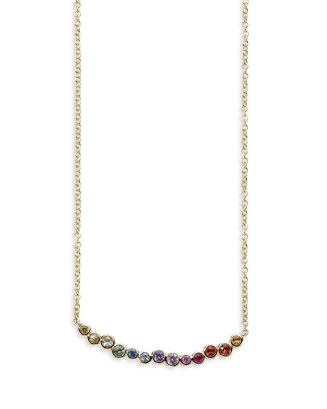 IPPOLITA 18K Gold Starlet Bar Necklace in Sapphire Rainbow, 16-18 ...