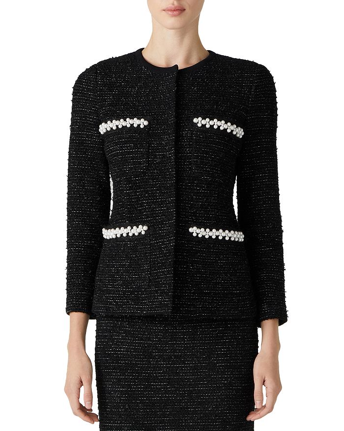 St. John Embellished Textured Jacket | Bloomingdale's