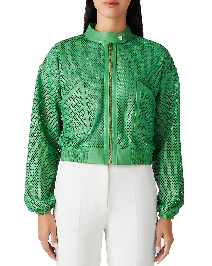 St. John Perforated Leather Jacket | Bloomingdale's