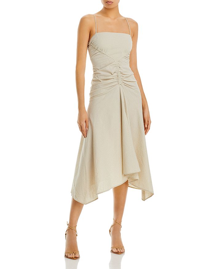 Proenza Schouler White Label Gingham Ruched Strappy Dress | Bloomingdale's