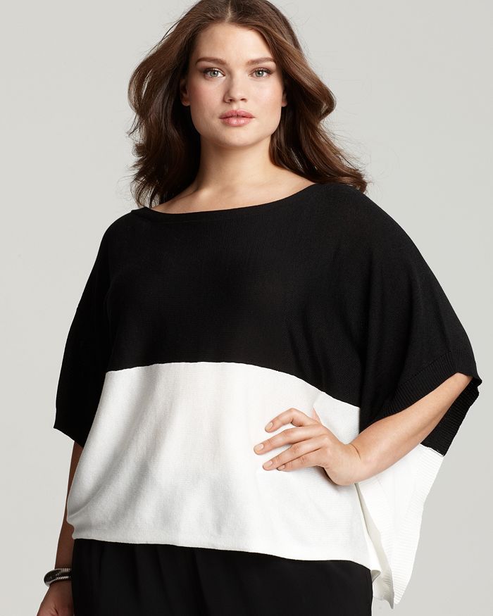 DKNYC Plus Size Asymmetric Color Block Sweater | Bloomingdale's