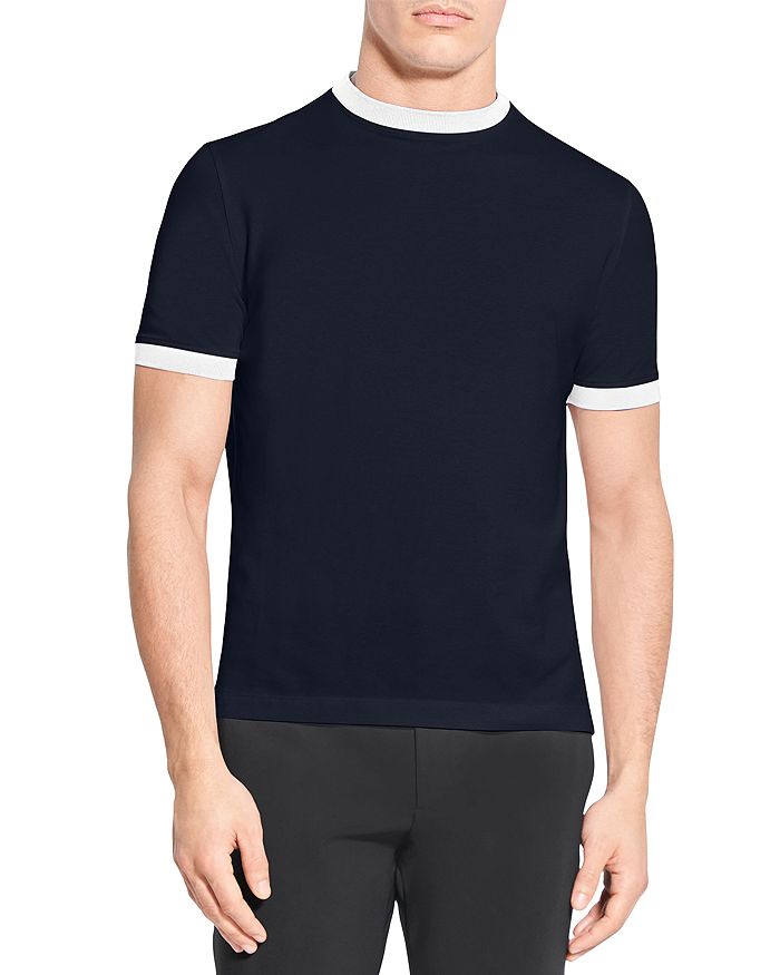 Theory Fabien Contrast Trim Short Sleeve Tee | Bloomingdale's