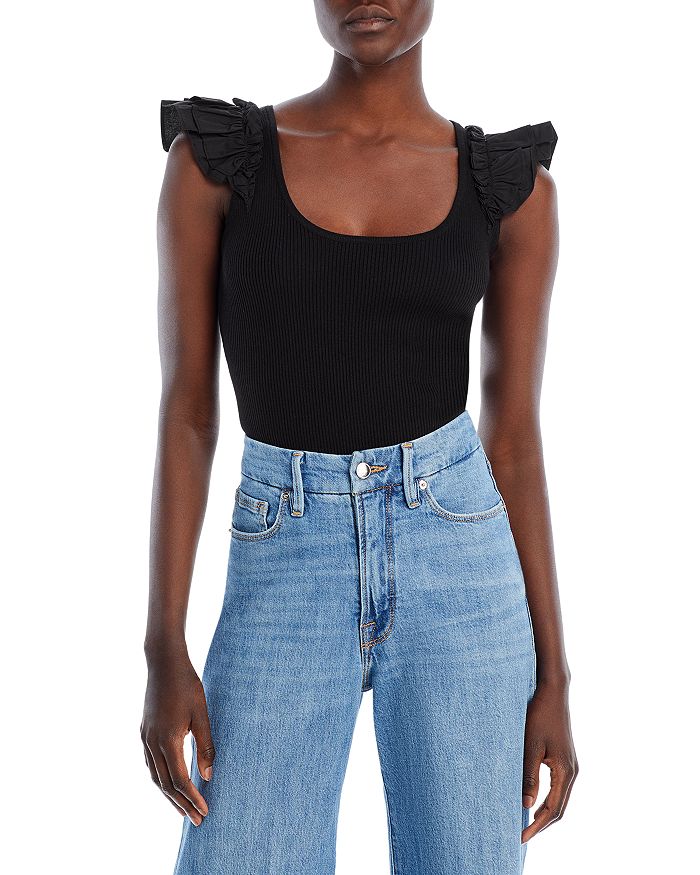 AQUA Ruffled Sleeve Top - 100% Exclusive | Bloomingdale's