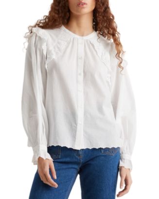 Gerard Darel Cotton Celine Ruffle Blouse | Bloomingdale's