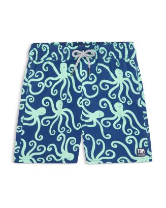 TOM & TEDDY Boys' Octopus Print Swim Trunks - Little Kid, Big Kid ...