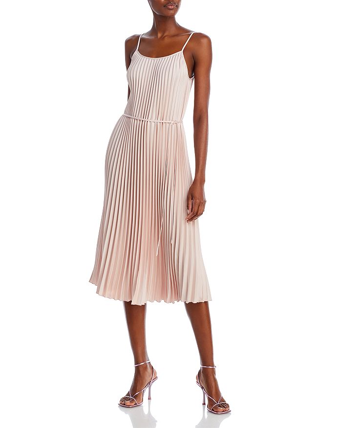 Sam Edelman Sleeveless Satin Pleated Dress | Bloomingdale's