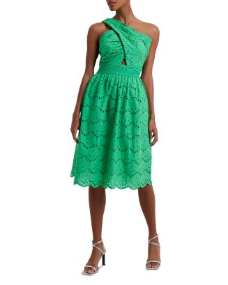 FRENCH CONNECTION FRENH CONNECTION Appelona Cotton One Shoulder Eyelet ...