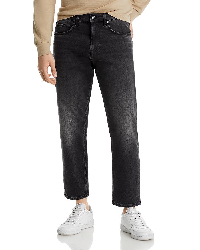 HUGO Regular Fit Straight Leg Cropped Jeans In Charcoal | Bloomingdale's