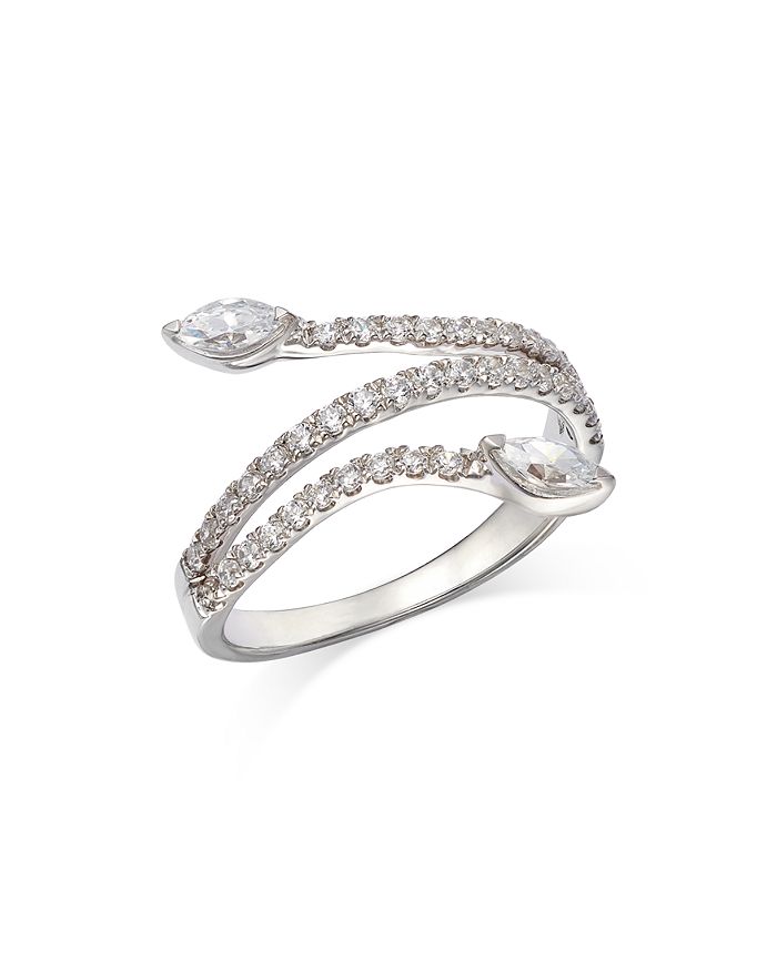 Bloomingdale's Diamond Marquis & Round Wrap Ring in 14K White Gold, 0. ...