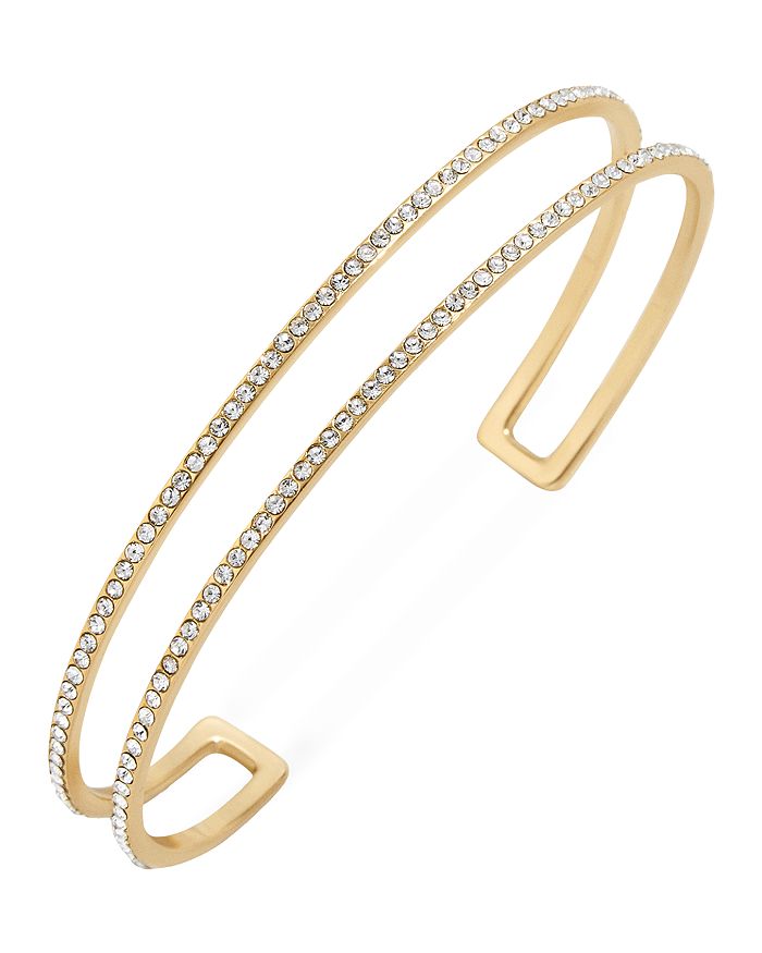 BAUBLEBAR Val Pavé Double Row Cuff Bracelet in Gold Tone | Bloomingdale's