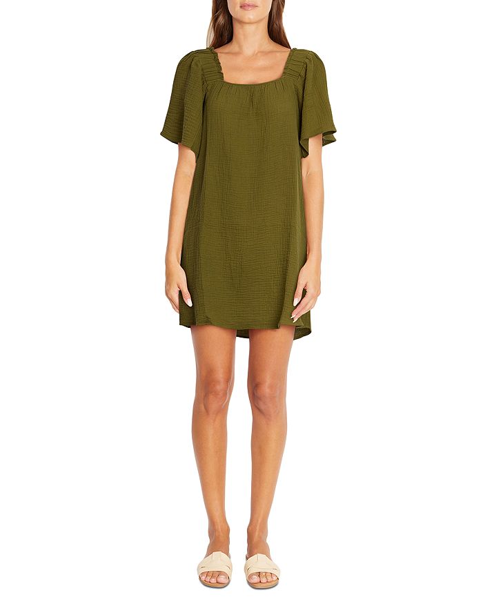 Three Dots Cotton Flutter Sleeve Dress | Bloomingdale's