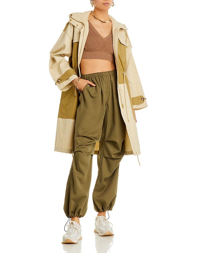 VANESSA BRUNO Cotton Linen Beryle Color Blocked Hooded Jacket ...