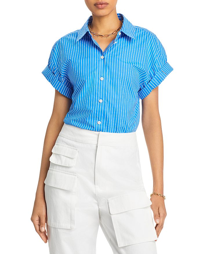 FRAME Cuffed Button Front Shirt | Bloomingdale's