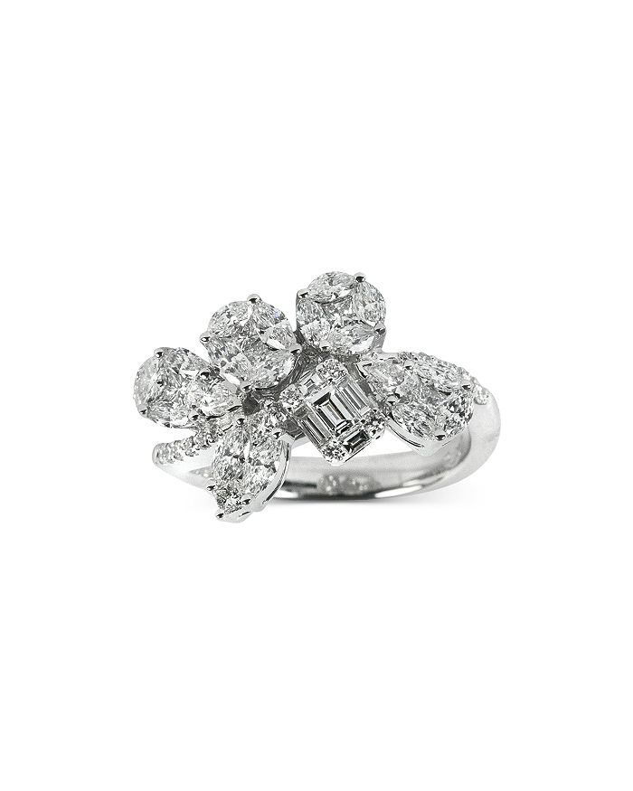 ZYDO 18K White Gold Mosaic Diamond Cluster Ring | Bloomingdale's