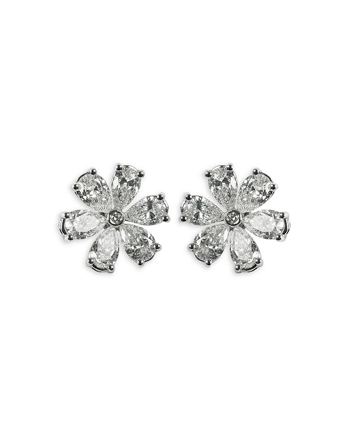 ZYDO 18K White Gold Luminal Diamond Floral Stud Earrings | Bloomingdale's