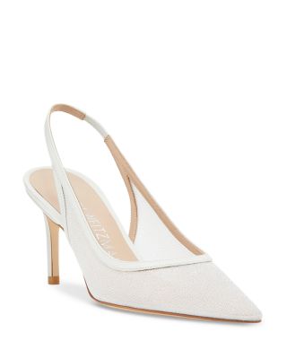 Stuart Weitzman Women's Stuart 75 Slingback Pointed Toe Pumps ...