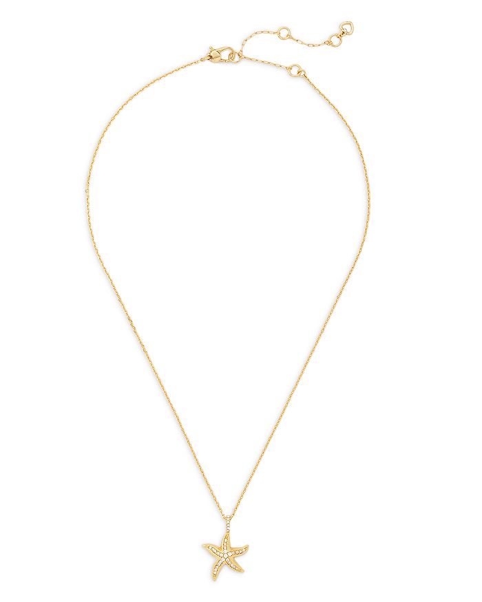 kate spade new york Sea Star Pavé Starfish Pendant Necklace in Gold ...