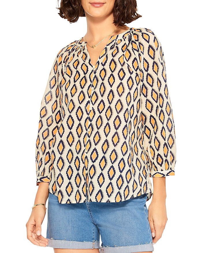 NIC+ZOE Cotton Falling Diamonds Top | Bloomingdale's