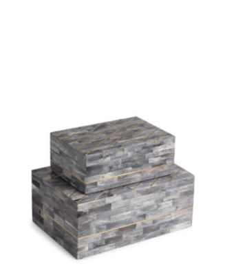 GAURI KOHLI Monaco Gray Decorative Boxes, Set of 2 | Bloomingdale's