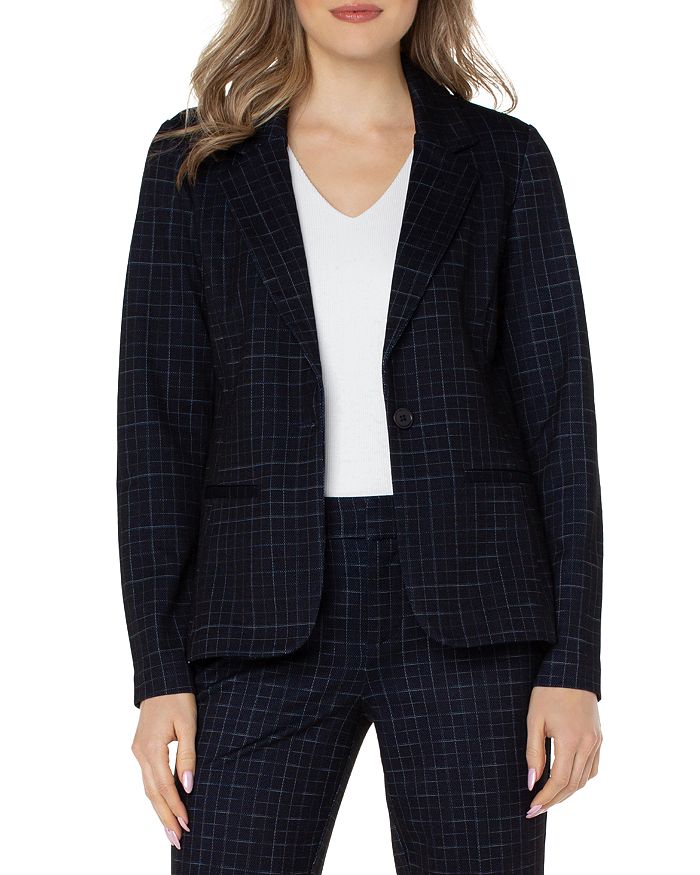 Liverpool Los Angeles Fitted Windowpane Blazer | Bloomingdale's