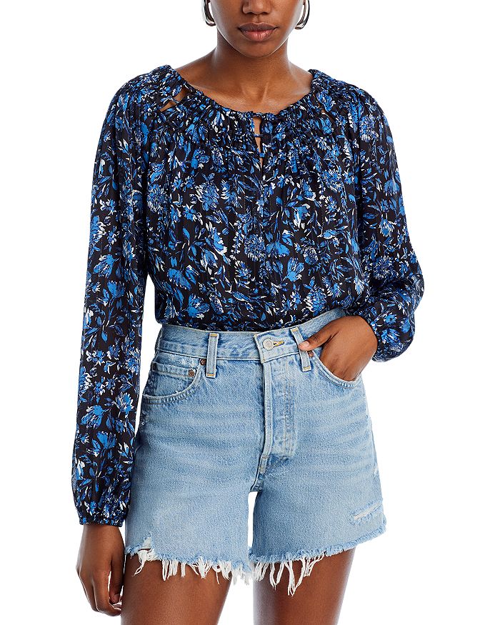 AQUA Floral Cutout Blouse - 100% Exclusive | Bloomingdale's