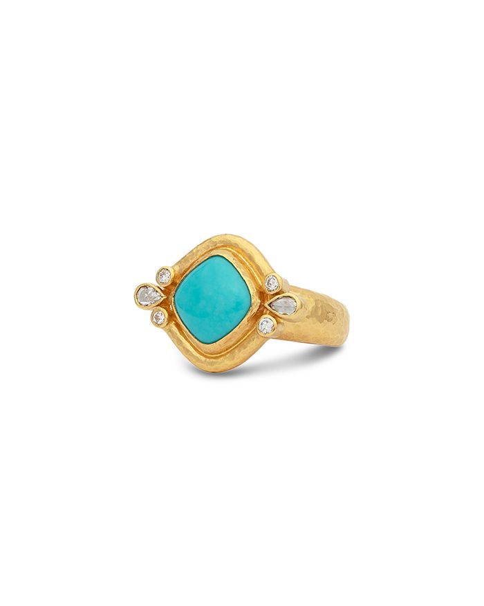 Gurhan 24K Yellow Gold Muse Sleeping Beauty Turquoise & Diamond ...