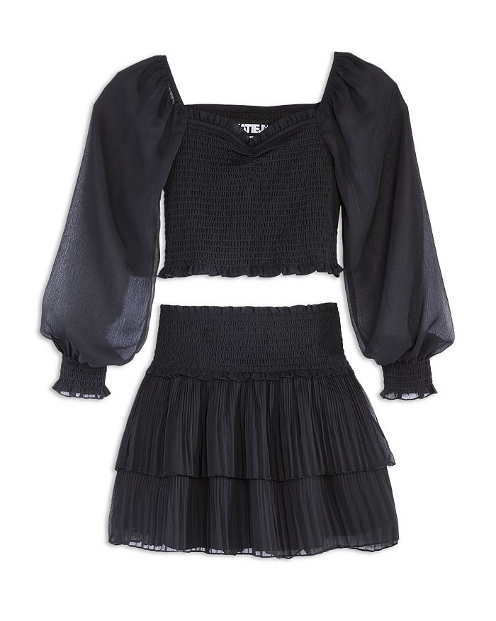 KatieJnyc Girls' Chloe Sheer Sleeve Top and Chelsea Skirt Set - Big Kid ...