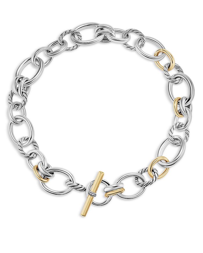 David Yurman DY Mercer Necklace in Sterling Silver with 18K Yellow Gold ...