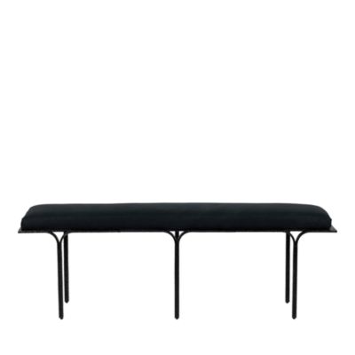 Tov Furniture Bryn Linen Bench in Black