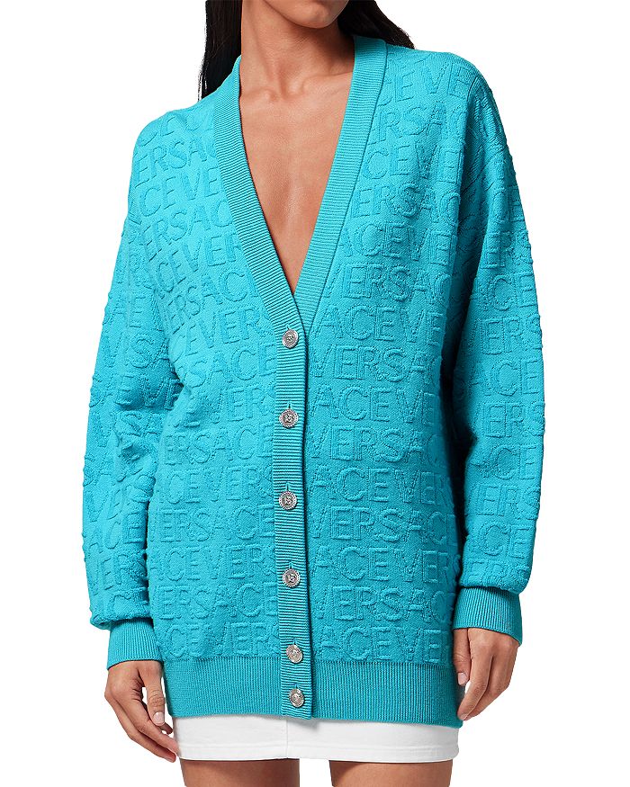 Versace Wool Logo Cardigan | Bloomingdale's