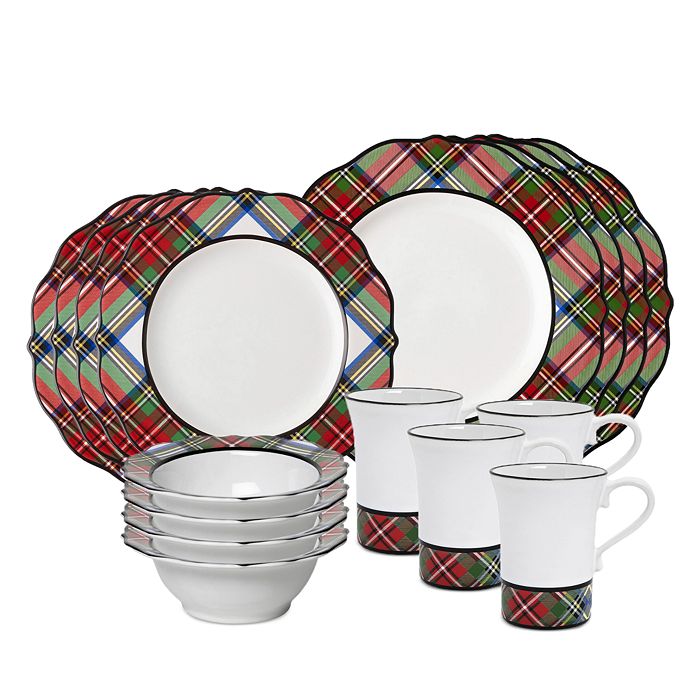 Juliska Stewart Tartan 16-Piece Dinnerware Set | Bloomingdale's