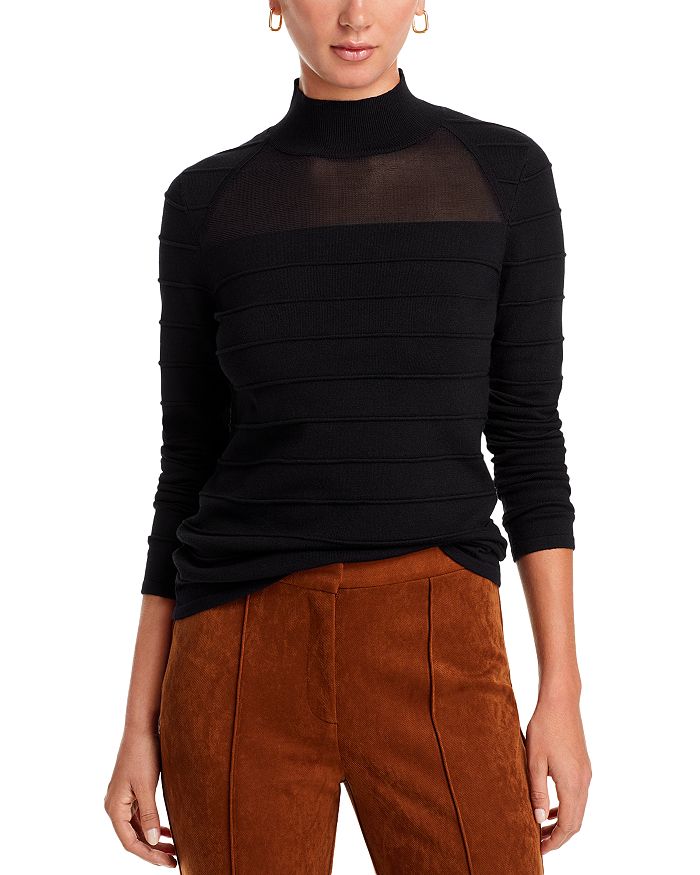 T Tahari Mesh Inset Sweater | Bloomingdale's