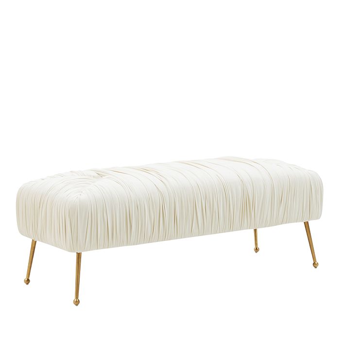 TOV Furniture Jessica Cream Velvet Bench | Bloomingdale's